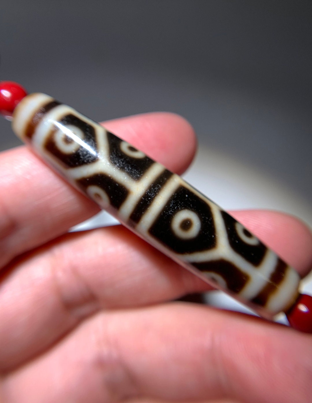 Dzi Bead 12 Eyes & Turtle Back Amulet Pendant Necklace 57mm X13mm - Etsy