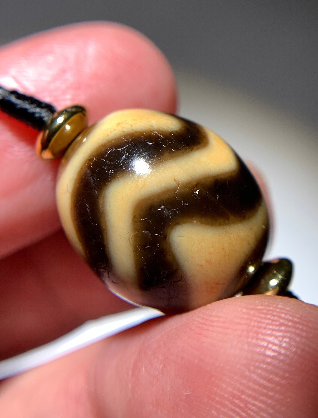 Dzi Bead " Water Wave " Daluo Amulet Pendant Necklace 18.4mm X15.5mm - Etsy