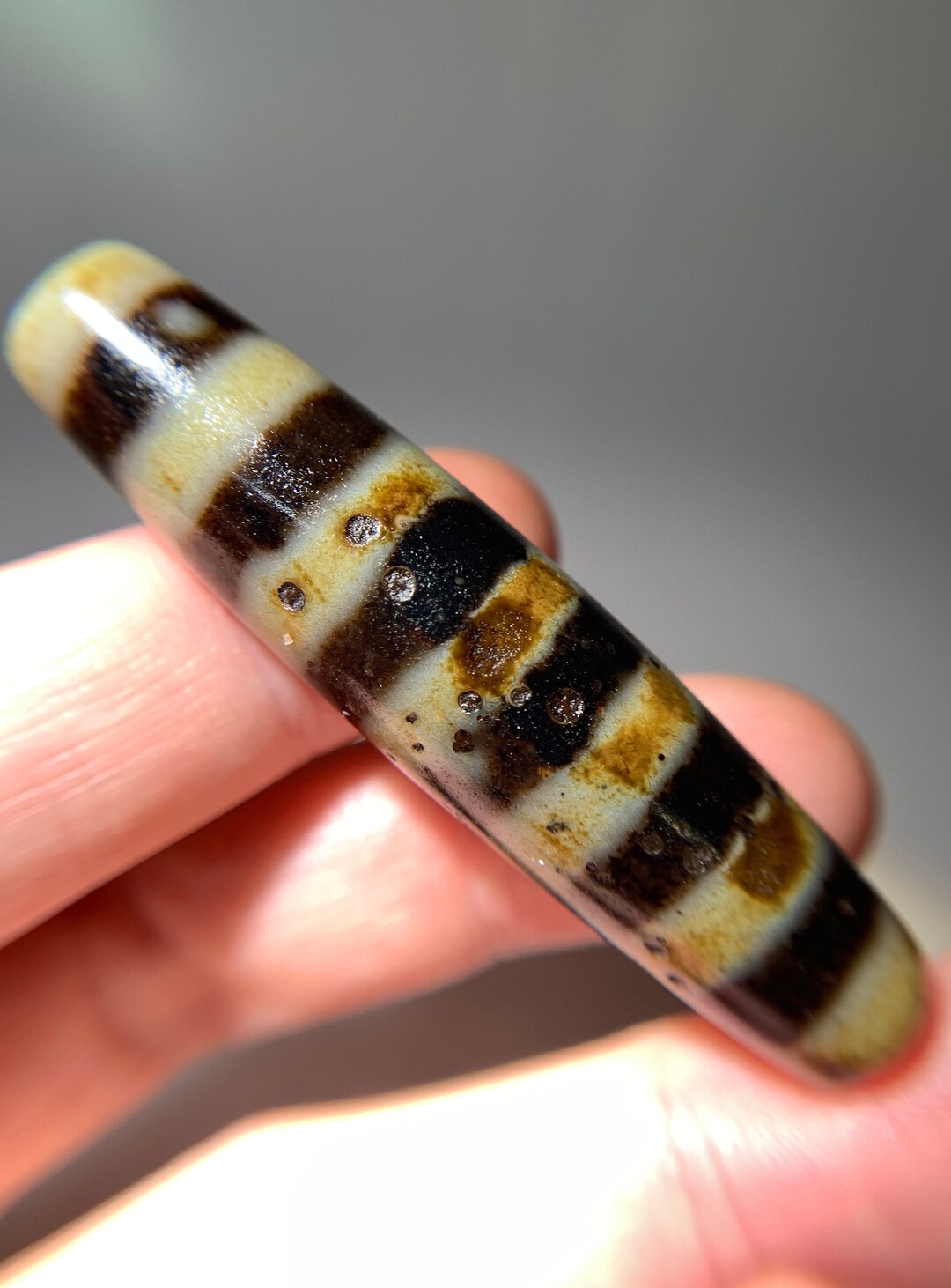 Dzi Bead " 6 STRIPES " Amulet Pendant 57.5mm X 14.5mm - Etsy