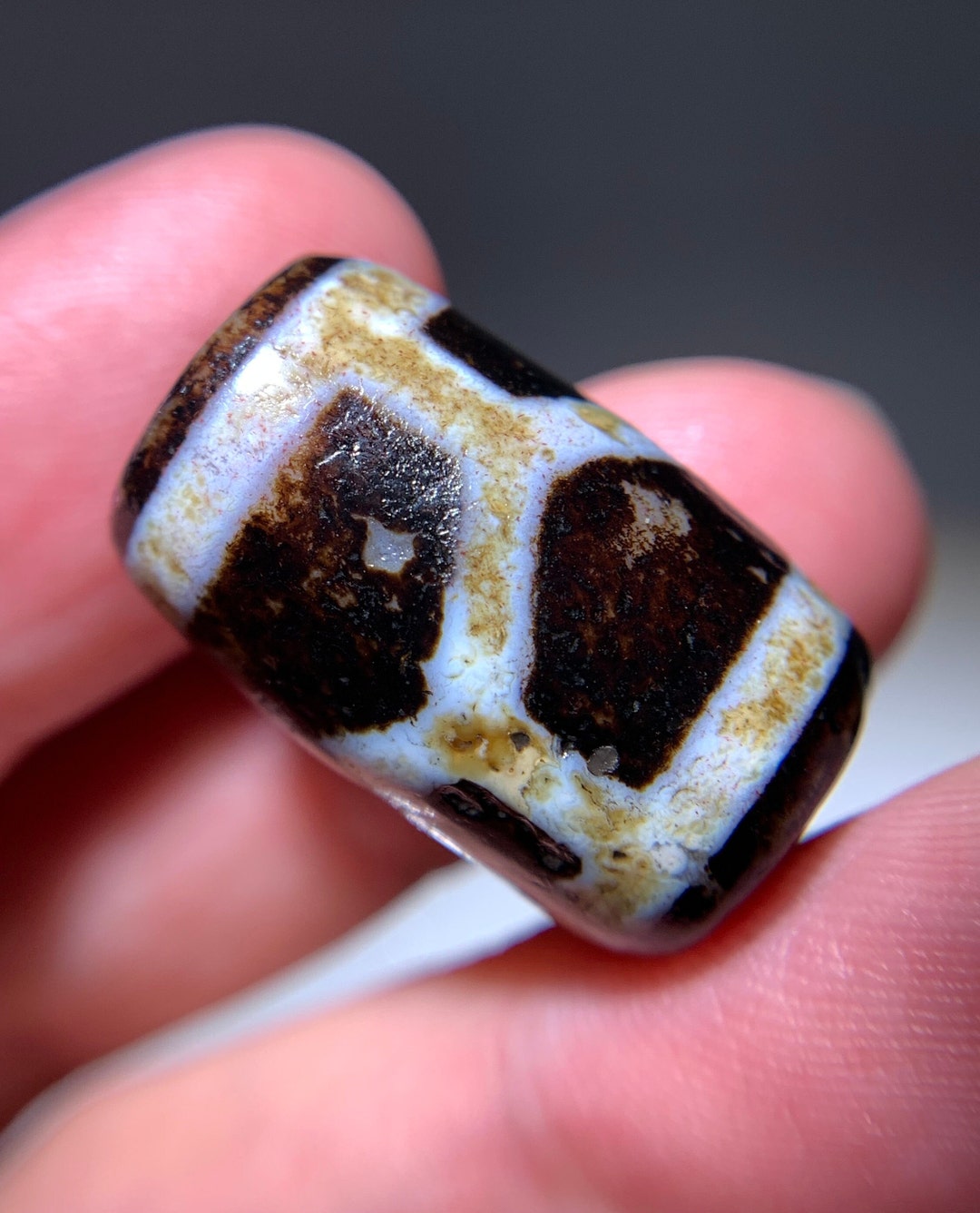 Dzi Bead" Turtle Back " Amulet Pendant 24mm X 15.3mm - Etsy