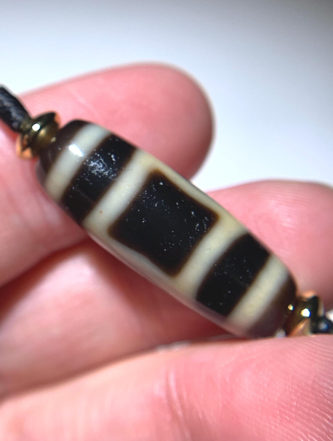 Dzi Bead " Heaven & Earth " Amulet Pendant Necklace 28.3mm X 10.4mm - Etsy