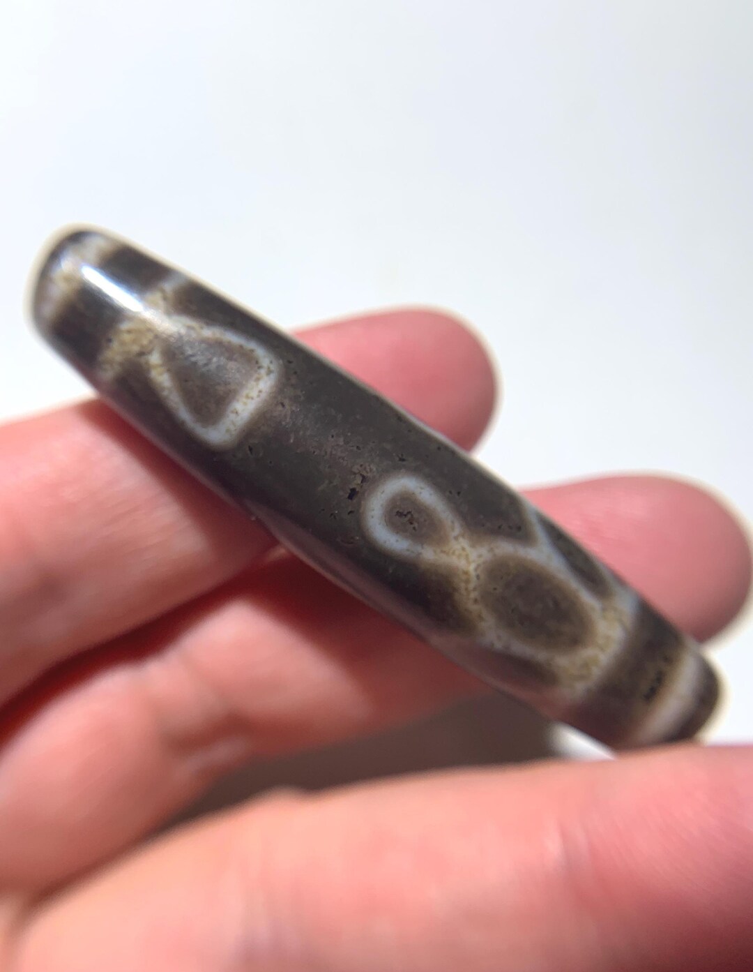 Dzi Bead " Happy Buddha " Amulet Pendant 57.3mm X 14mm - Etsy