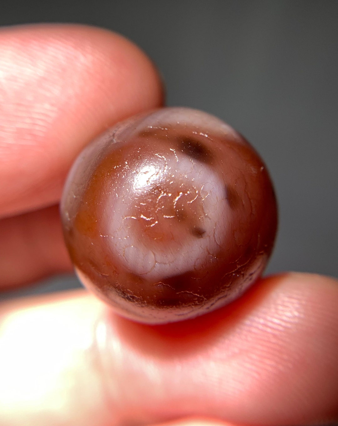 Tibetan Dzi Bead " 3 Eyes " Daluo Amulet Pendant 19.3mmx18.4mm - Etsy