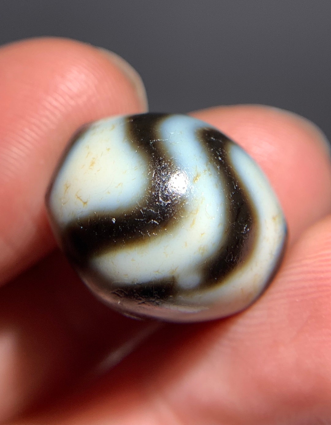 Tibetan Dzi Bead Water Wave Daluo Amulet Pendant 18mmx15.6mmx15.3mm - Etsy