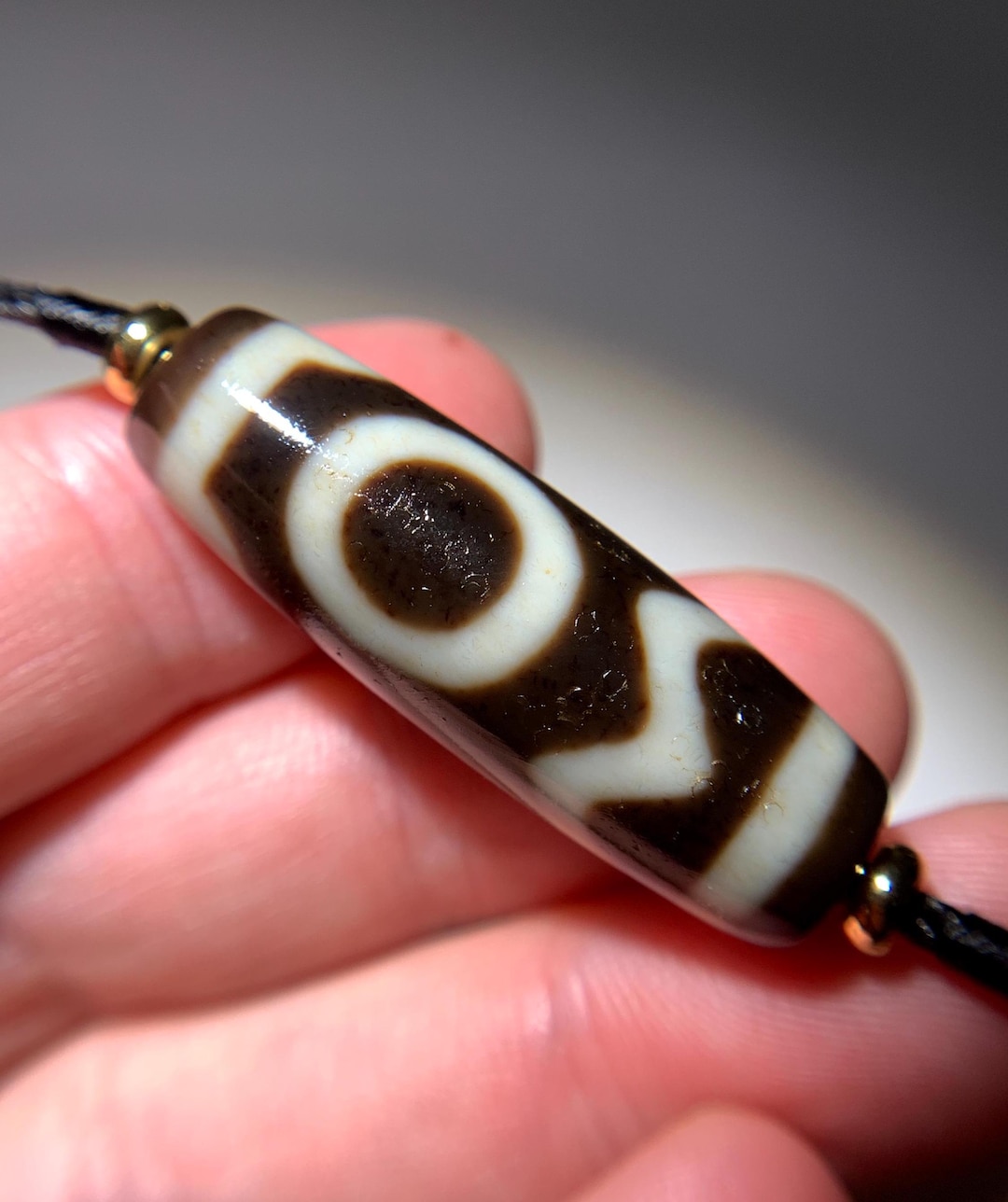 Dzi Bead " Heaven , Earth , Wind & Water " Amulet Pendant Necklace 37 ...