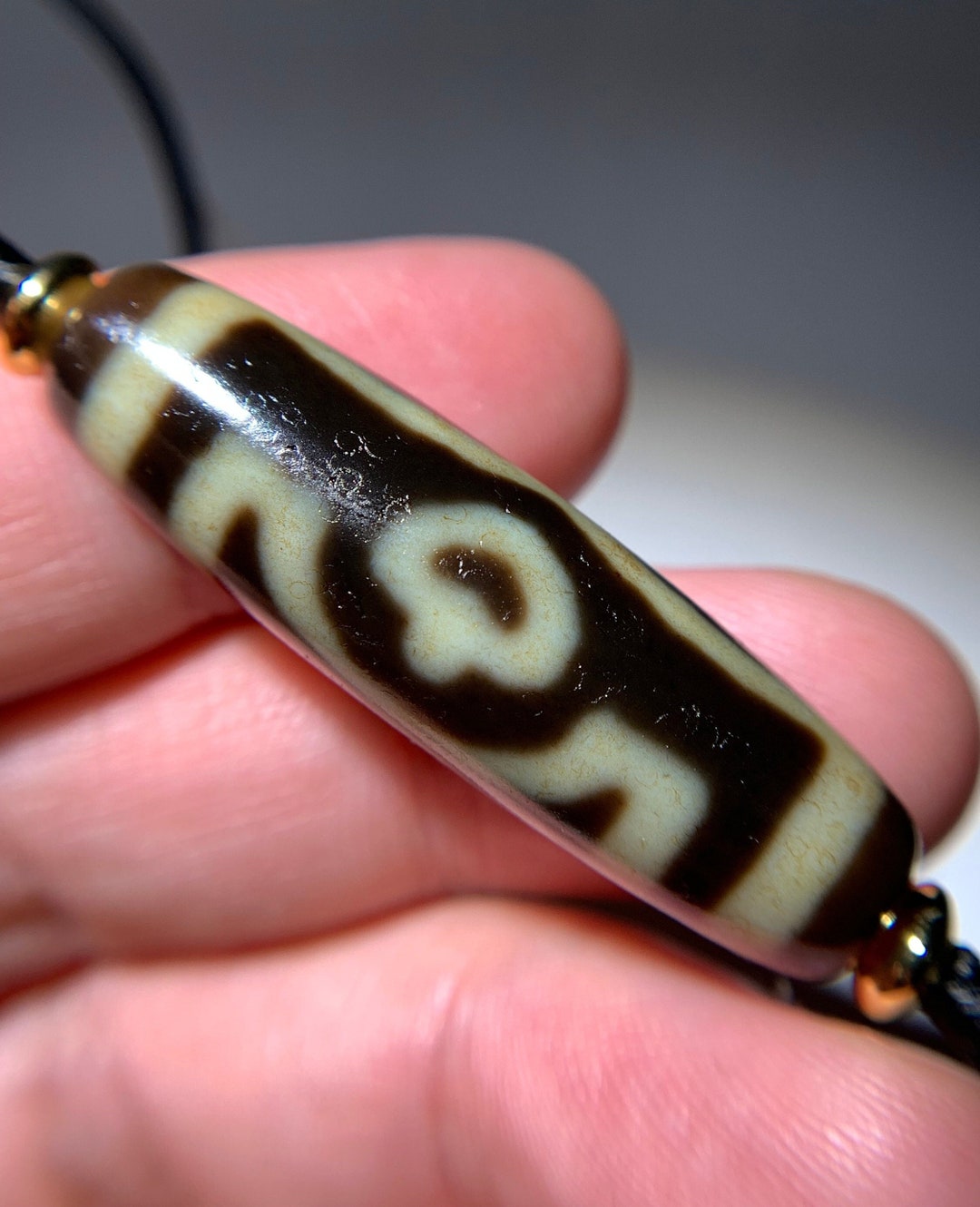 Dzi Bead " 3 Eyes , Bodhi Tree " Amulet Pendant Necklace 41mm X12mm - Etsy