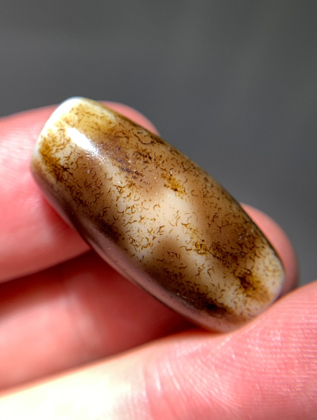 Dzi Bead " 5 Eyes & Lightning " Amulet Pendant 28.2mm X 13.6mm - Etsy