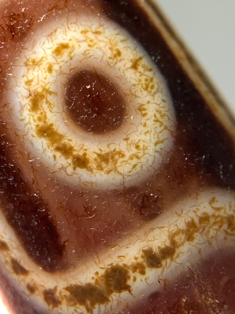 Tibetan Red Dzi Bead 9 Eyes Amulet Pendant 57mm - Etsy