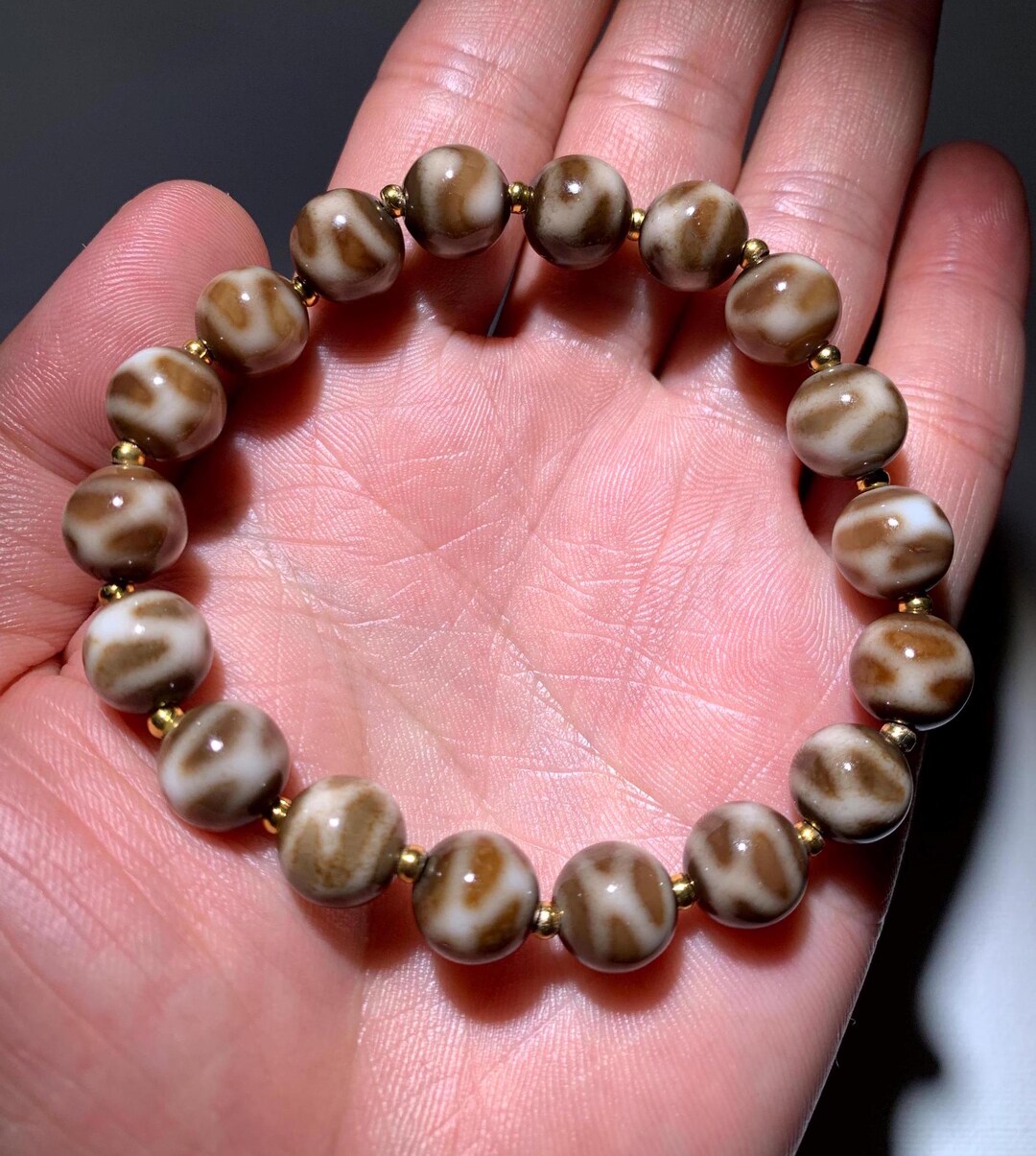 Dzi Bead " Turtle Back " Daluo Amulet Bracelet 10mm - Etsy
