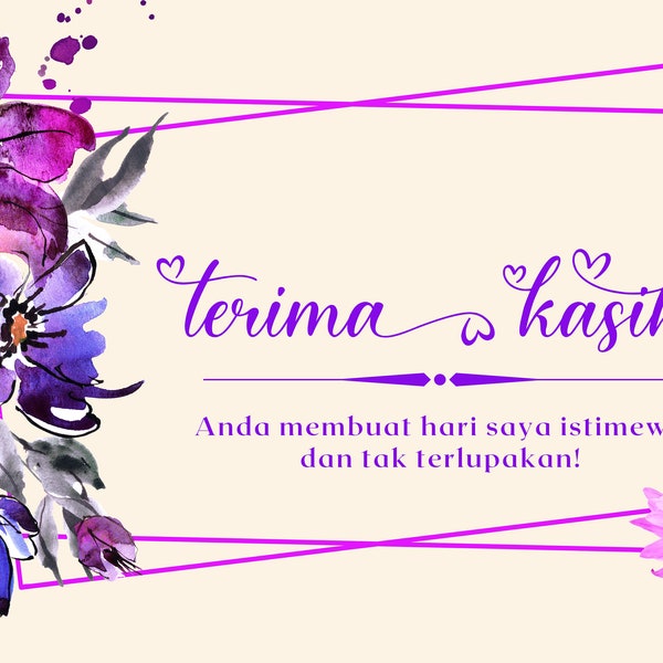 Terima Kasih Kartu - Etsy