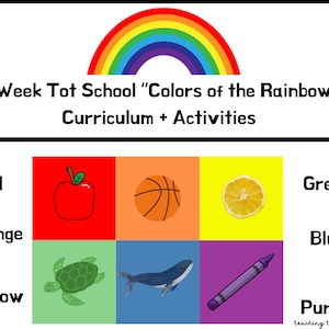 6 Week Tot School Colors of the Rainbow Curriculum + Activities; Red ...