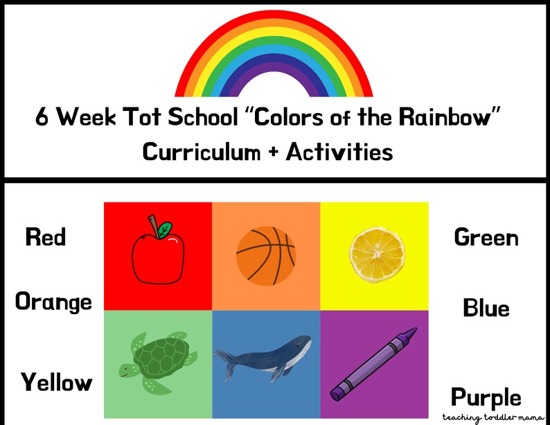 6 Week Tot School Colors of the Rainbow Curriculum + Activities; Red ...
