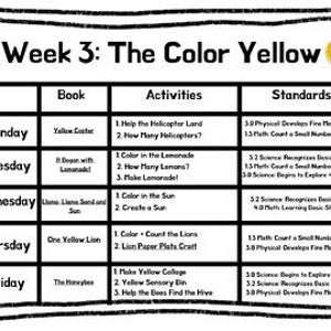 Tot School: the Color Yellow Week of Curriculum for 2-3 Year Olds - Etsy