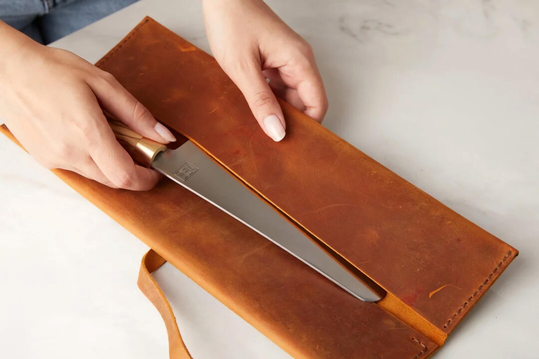 Leather Double Knife Holder, Chef Knife Roll - Etsy