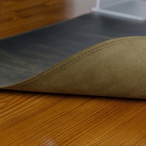 Handmade Leather Table Runner: Custom Calf Leather Desk Mat - Etsy
