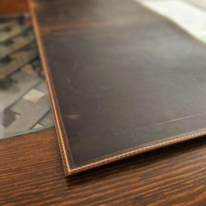 Handmade Leather Table Runner: Custom Calf Leather Desk Mat - Etsy