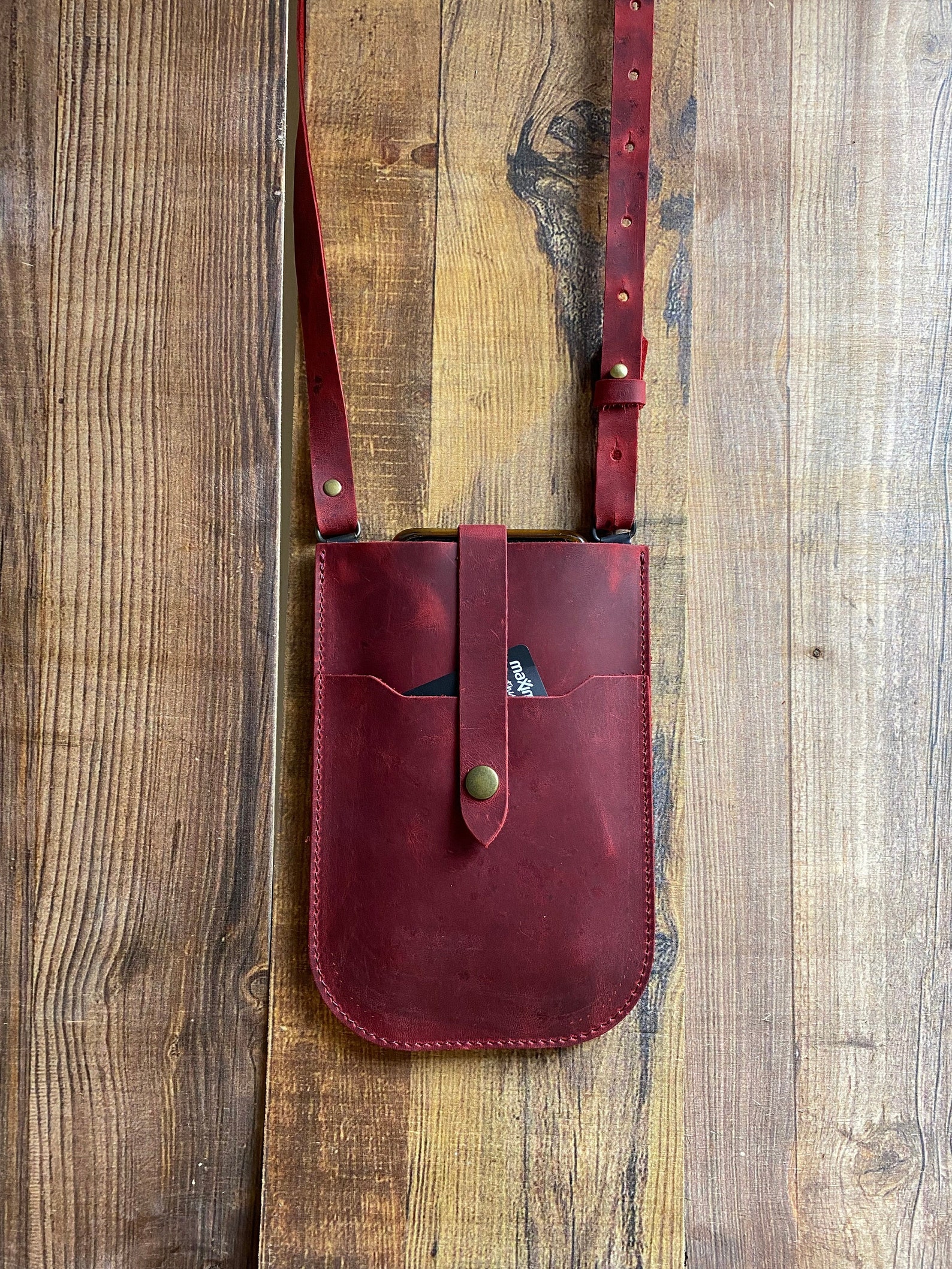 Leather Phone Purse Crossbody Phone Bag Phone and Card Bag - Etsy