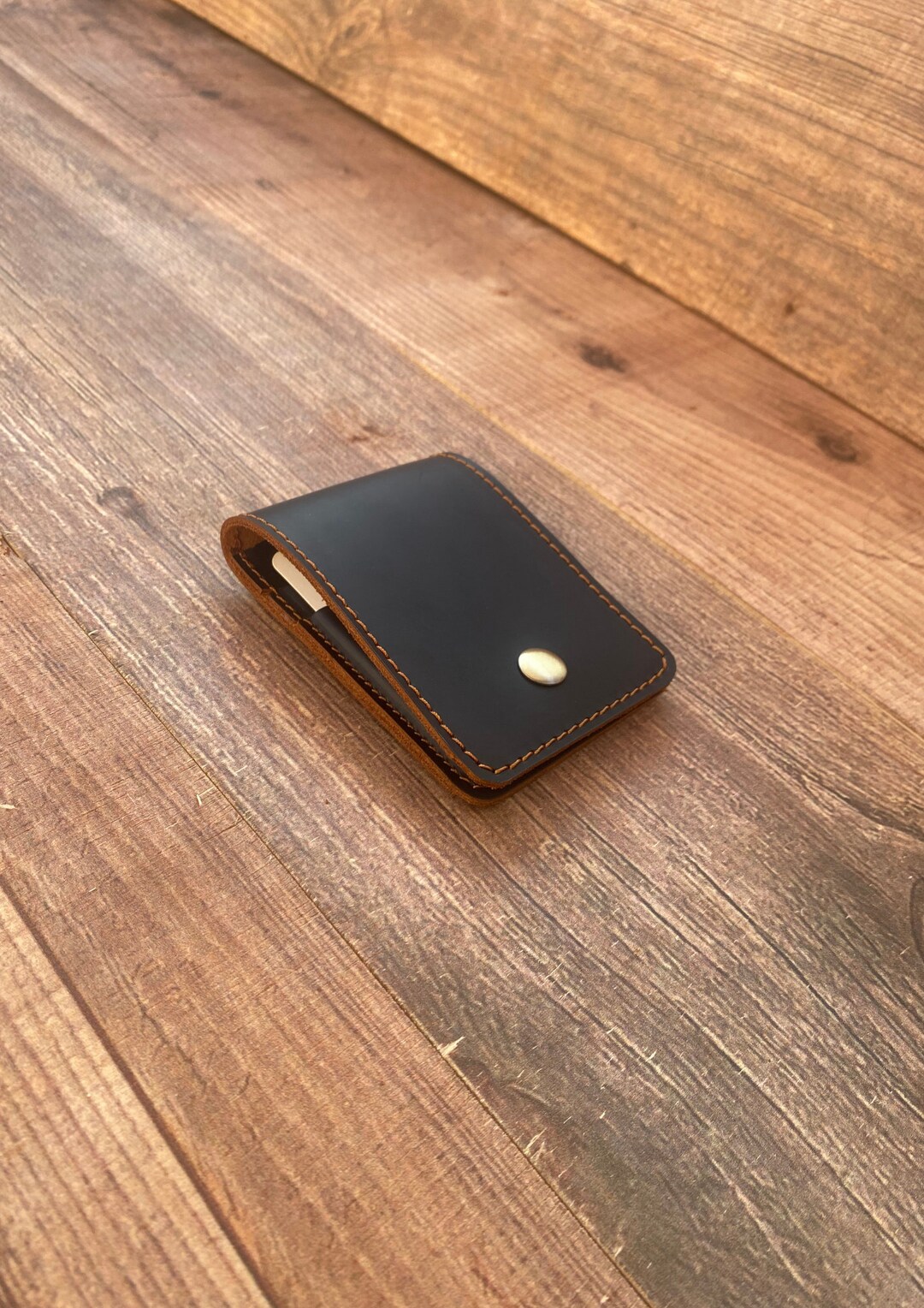 Leather Card Holder, Vertical Card Wallet for Cards and Folded ...