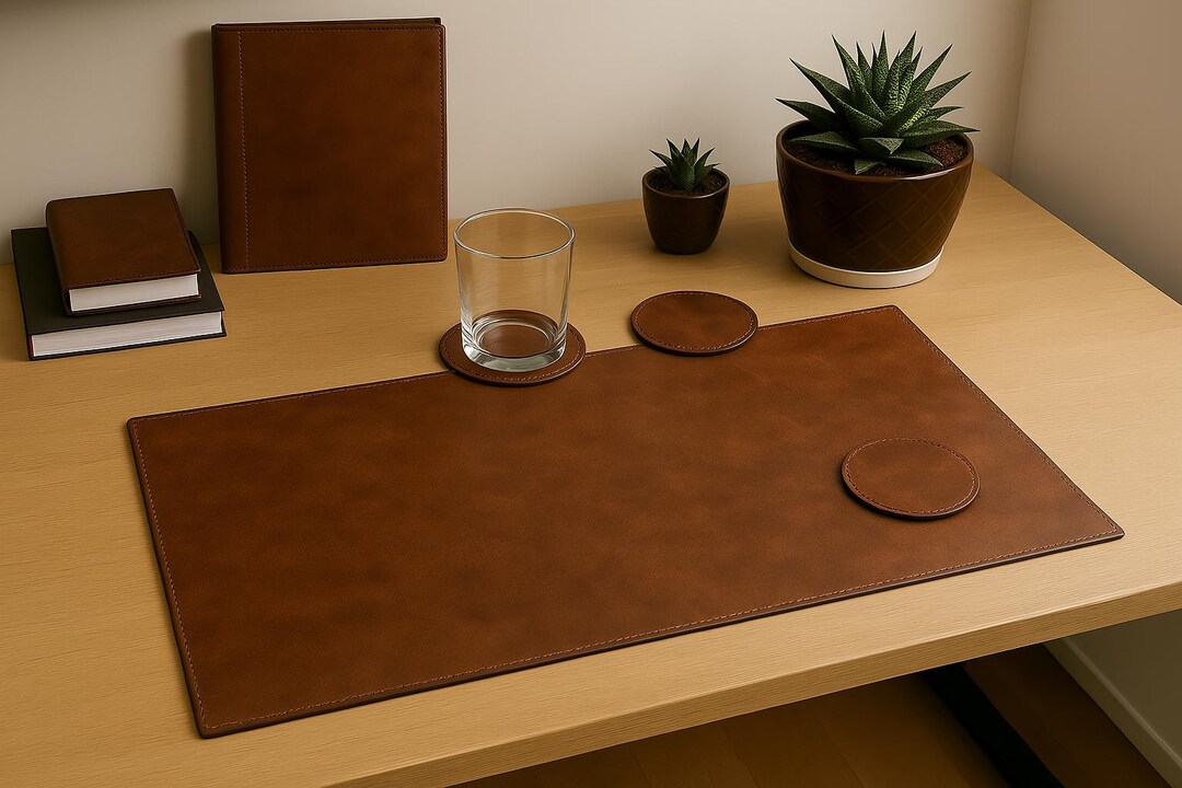 Leather Desk Mat, Personalized Desk Pad, Desk Protector, Office Table ...