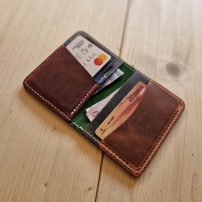 Leather Card Wallet - Etsy