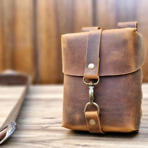 Leather Utility Belt Pouch: Sturdy Brown Belt Bag - Etsy
