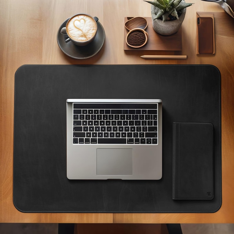 Custom Leather Desk Mat: Full Grain, Stitched Edges, Personalized - Etsy