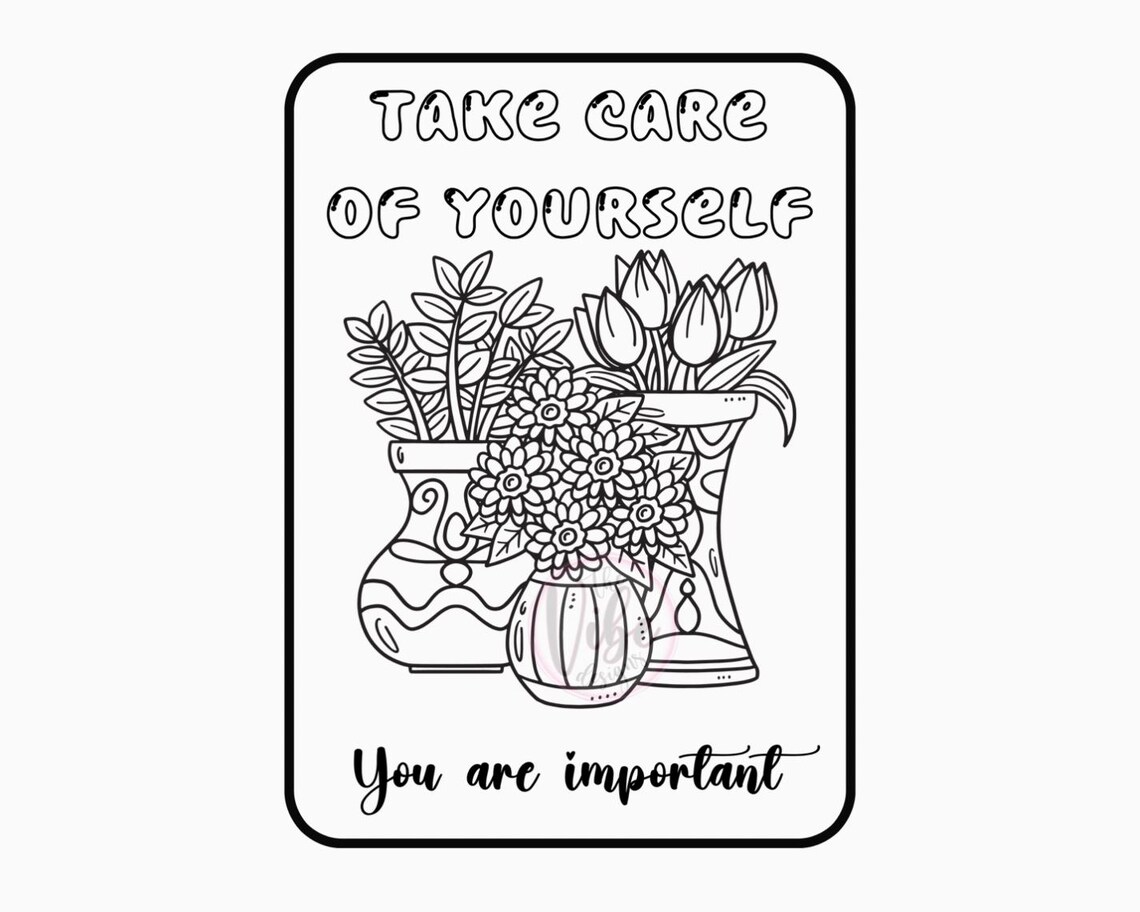 5 Printable Self Love Coloring Pages, Positive Coloring Packet,self ...