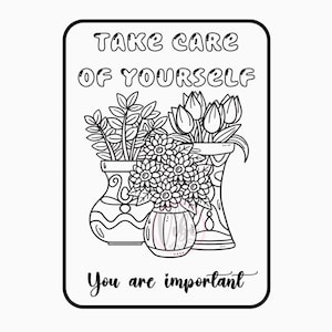 5 Printable Self Love Coloring Pages, Positive Coloring Packet,self ...