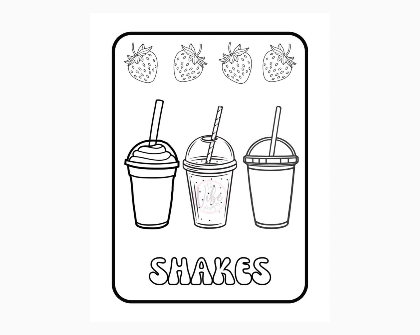 Printable Drinks Coloring Pages Packet,coffee/boba Tea/shakes Coloring ...