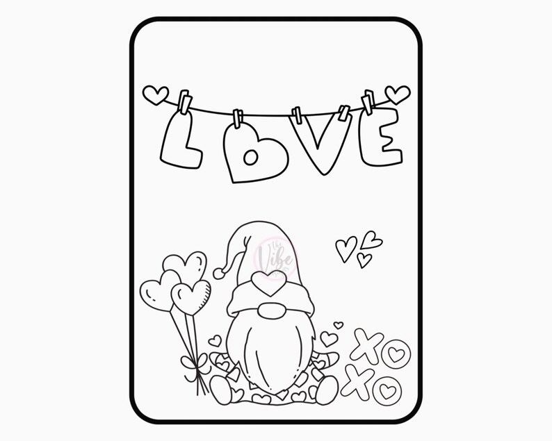 5 Printable Valentines Day Coloring Pages,hearts Coloring Packet ...