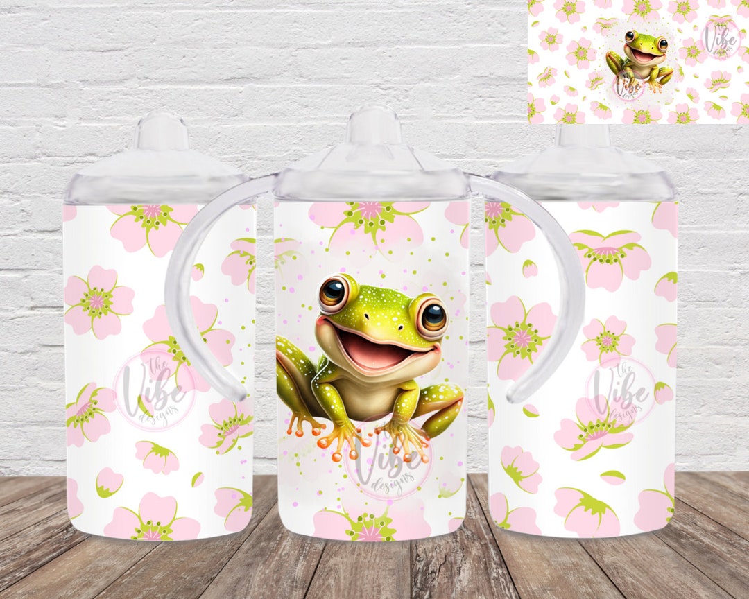 PNG 12oz Straight Sippy Cup Template Cute Frog Sippy Wrap Digital ...