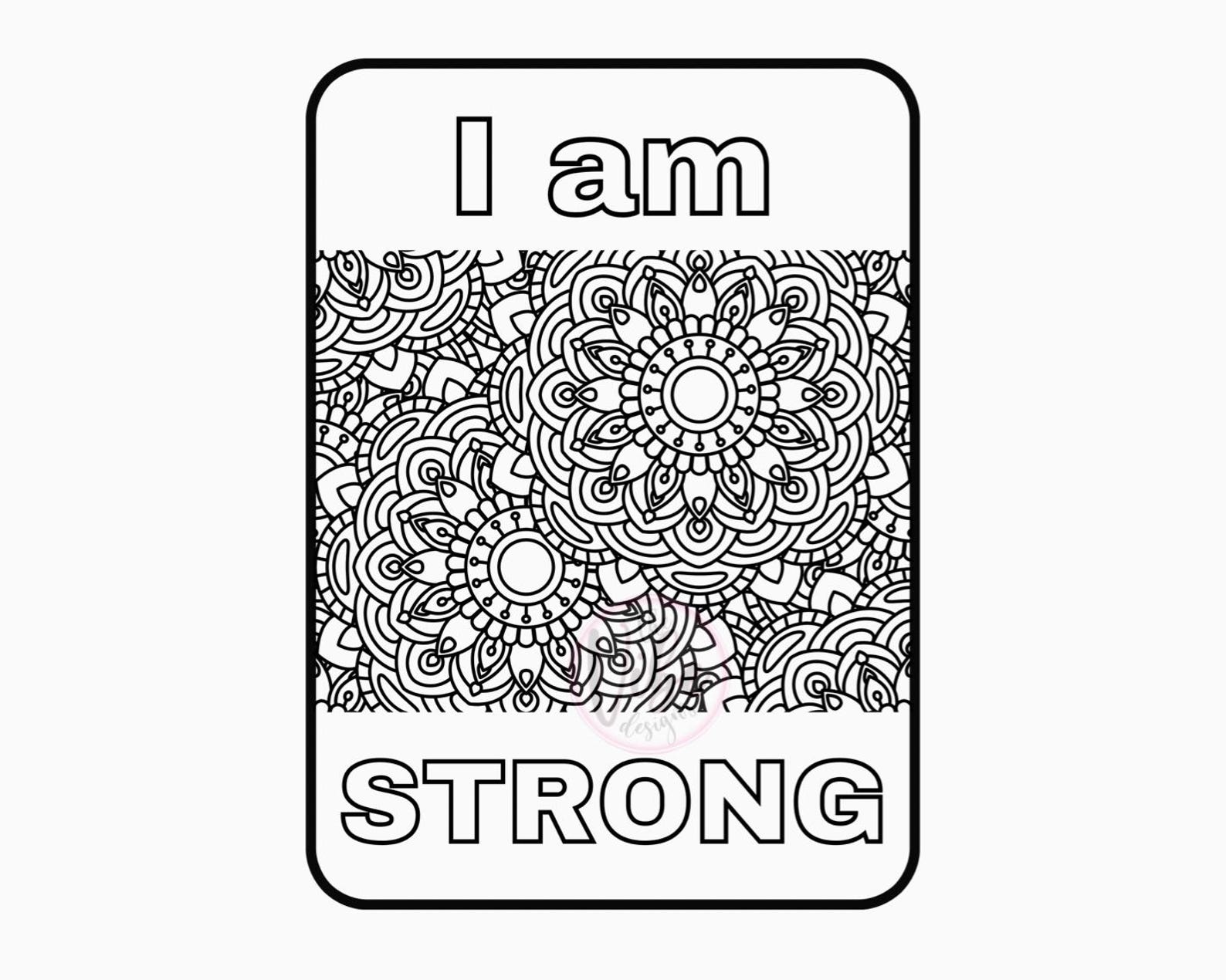 5 Printable Affirmations Coloring Pages,positive Affirmations Coloring ...
