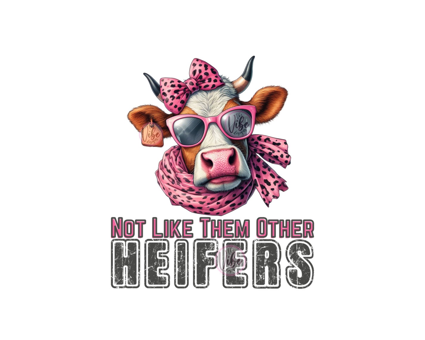 Funny Heifer PNG, Funny Cow Png, Bougie Cow With Bow Png Digital ...
