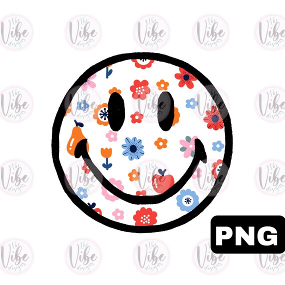Cute Floral Smiley Png Smiley Png Girls Smiley Face Png - Etsy