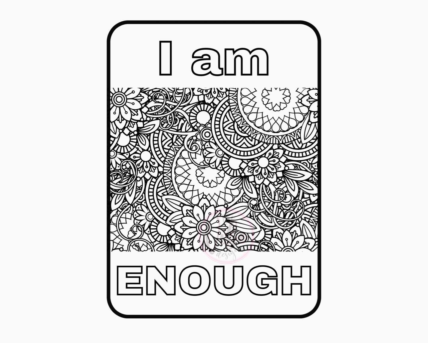 5 Printable Affirmations Coloring Pages,positive Affirmations Coloring ...