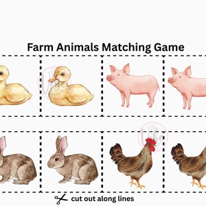 Farm Animals Matching Game for Kids, Animals Matching Activity, Animals ...