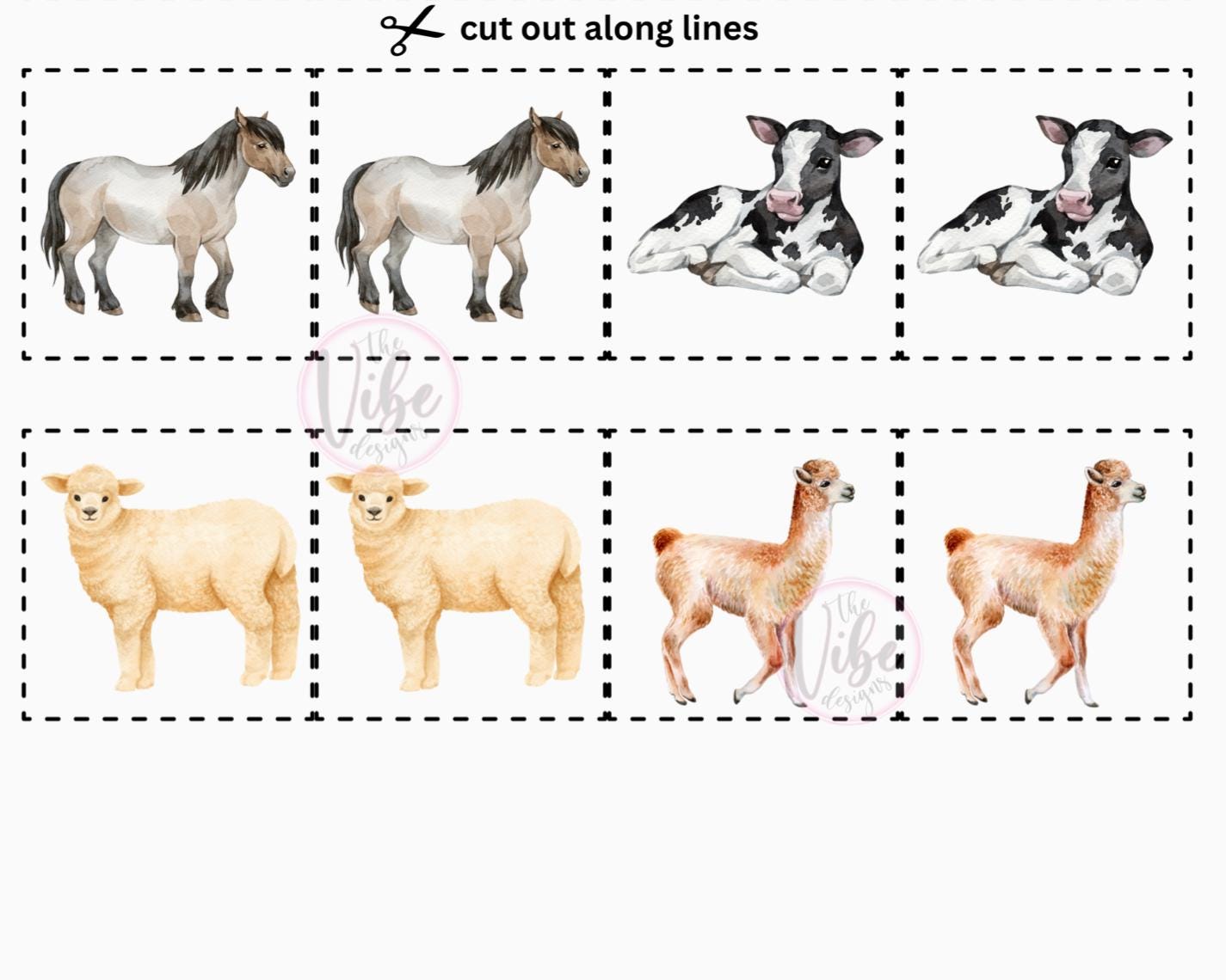 Farm Animals Matching Game for Kids, Animals Matching Activity, Animals ...