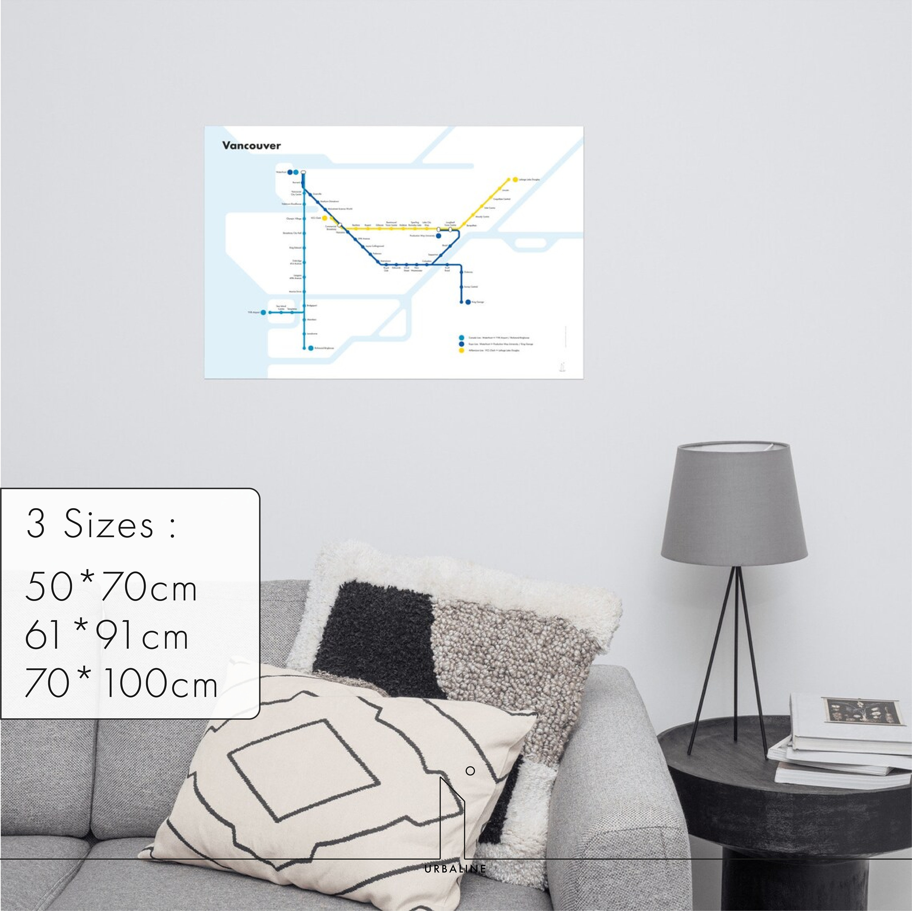 Vancouver Skytrain Map Poster (white Background) | Minimalist Design ...