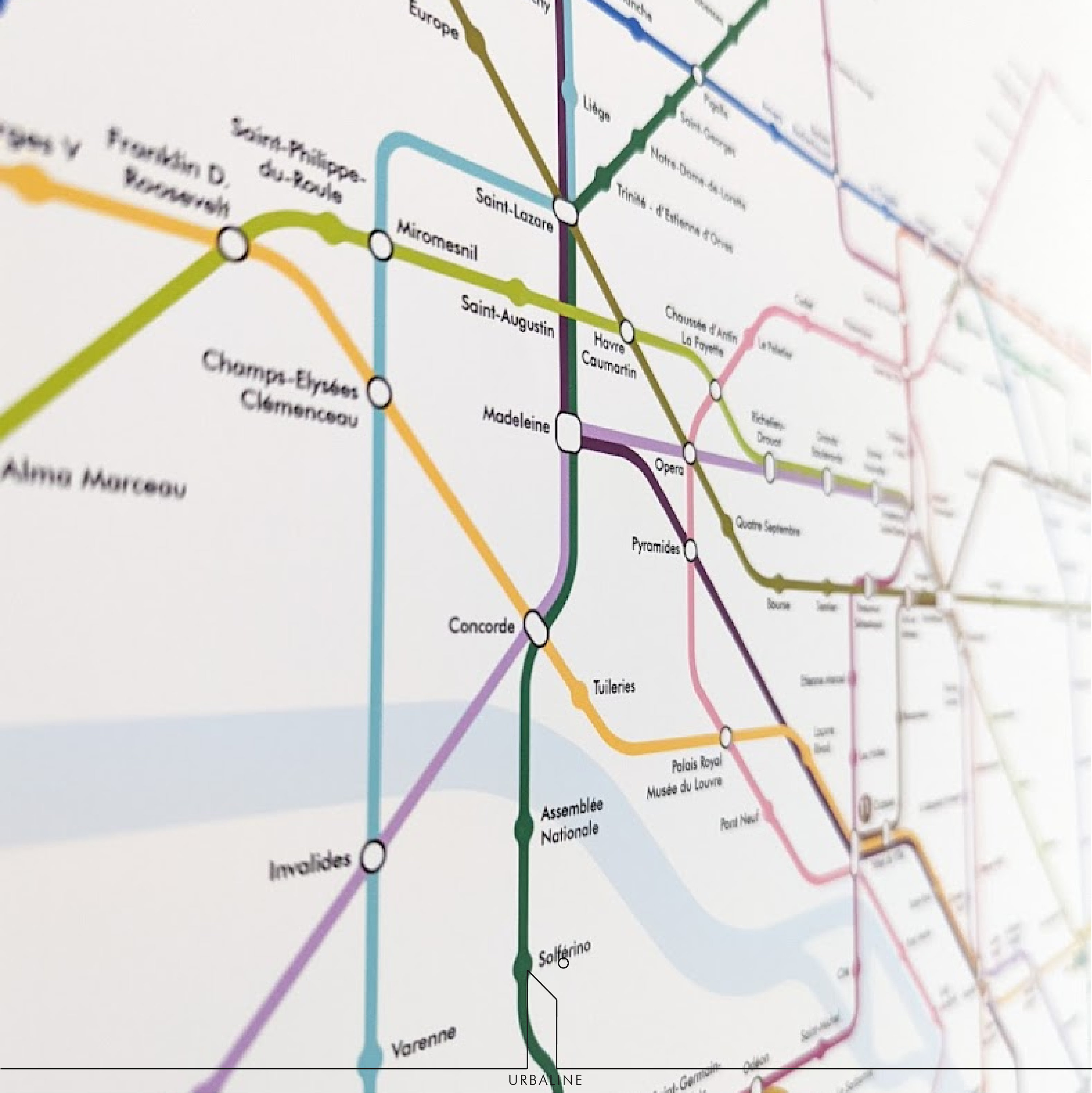 Paris Metro Map Poster (white Background) | Minimalist Design | Transit ...
