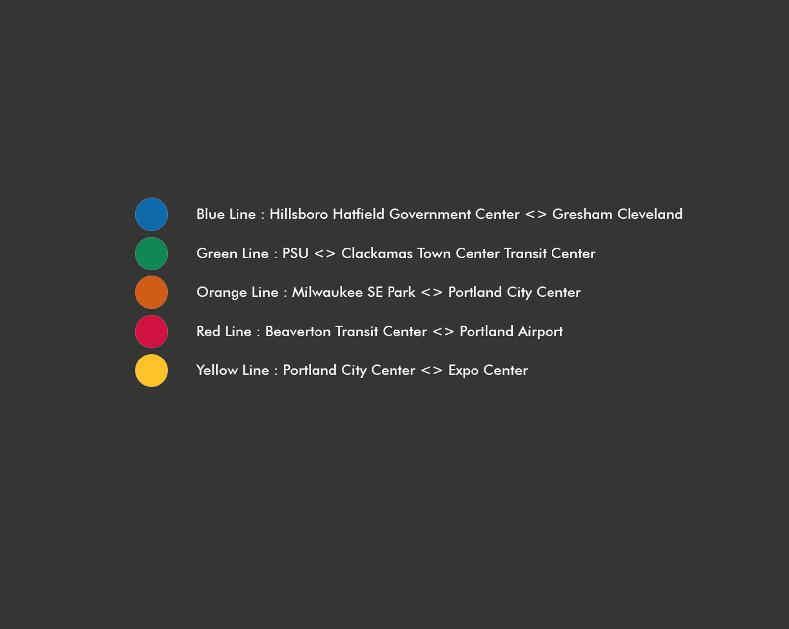 Portland MAX LRT Map Poster (dark Background) | Minimalist Design ...