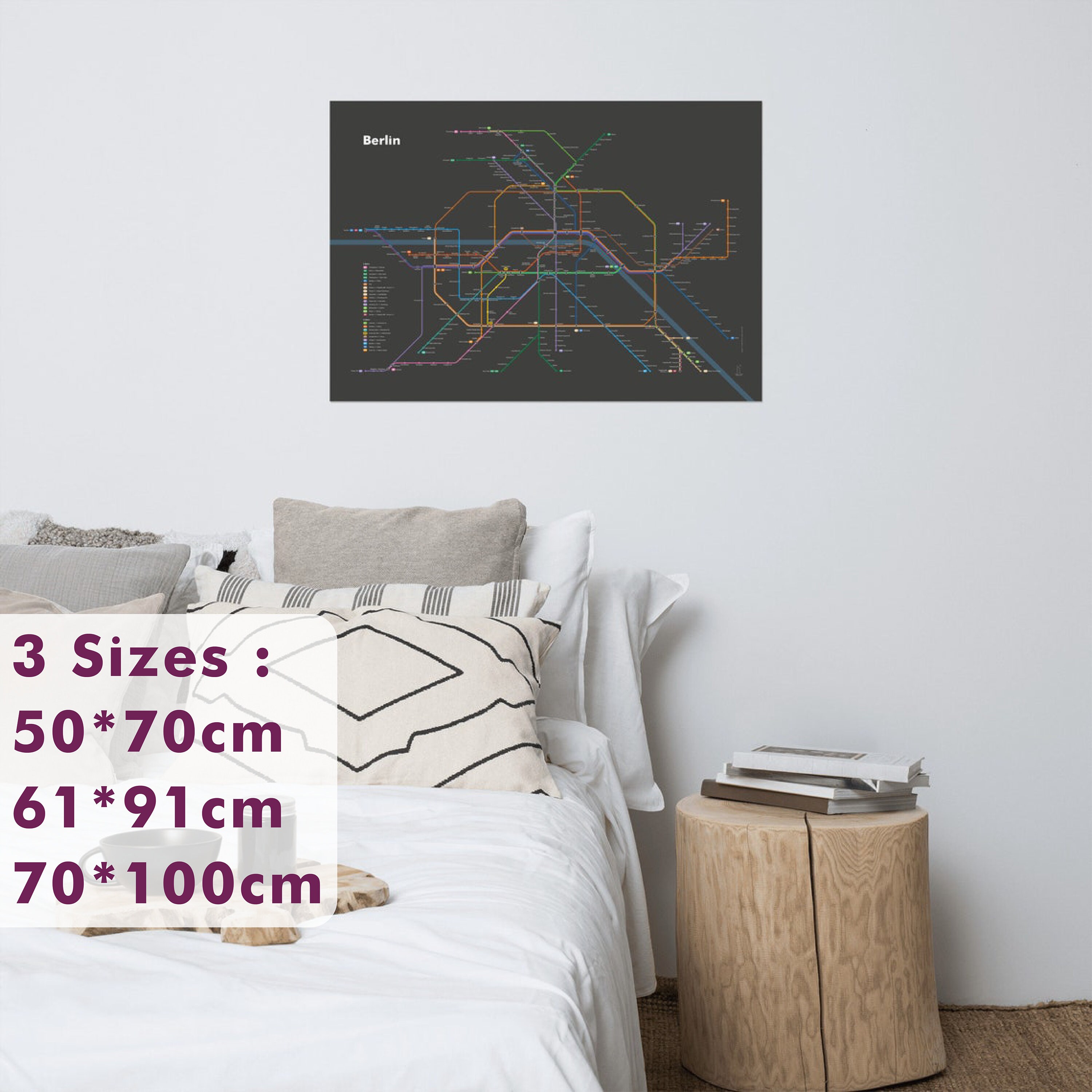 Berlin S-bahn/u-bahn Map Poster (dark Background) | Minimalist Design ...