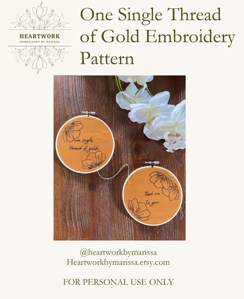 Single Thread of Gold Embroidery PATTERN | PDF Embroidery Pattern ...