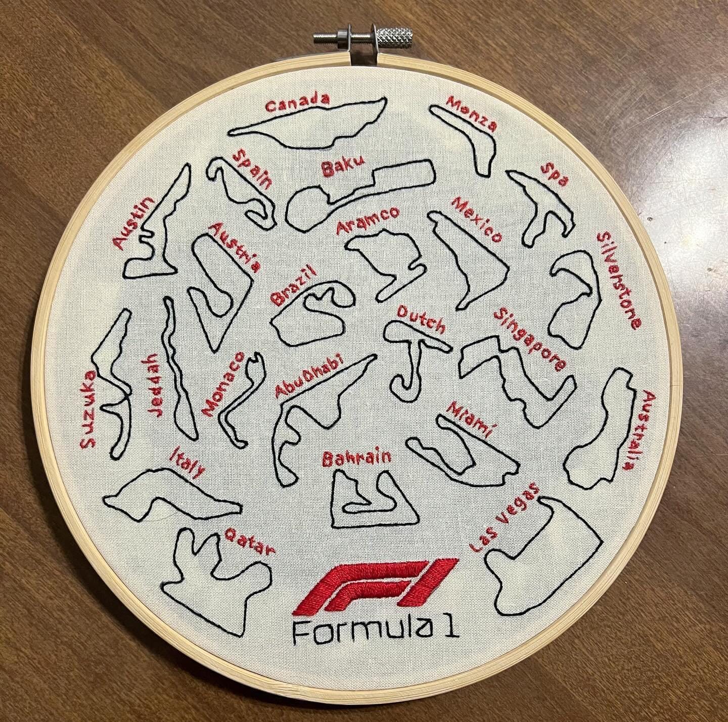 Formula 1 Embroidery PATTERN | PDF Embroidery Pattern | F1 | Racing ...