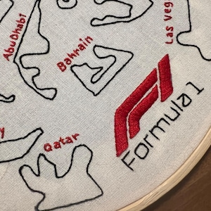 Formula 1 Embroidery PATTERN | PDF Embroidery Pattern | F1 | Racing ...