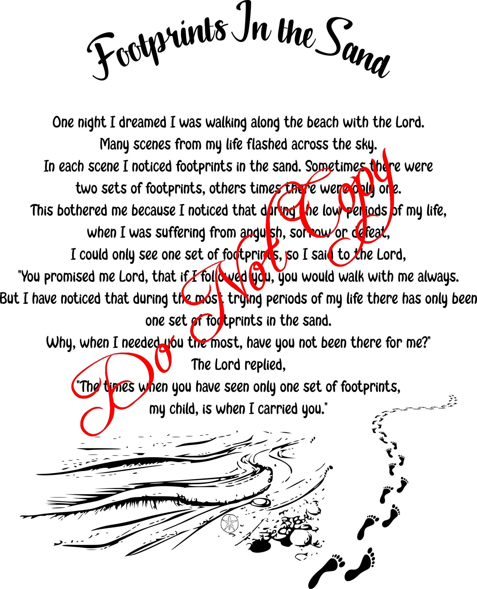 Footprints in the Sand Digital Download - Etsy