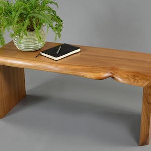 Elm Wiggle Live Edge Bench - Etsy