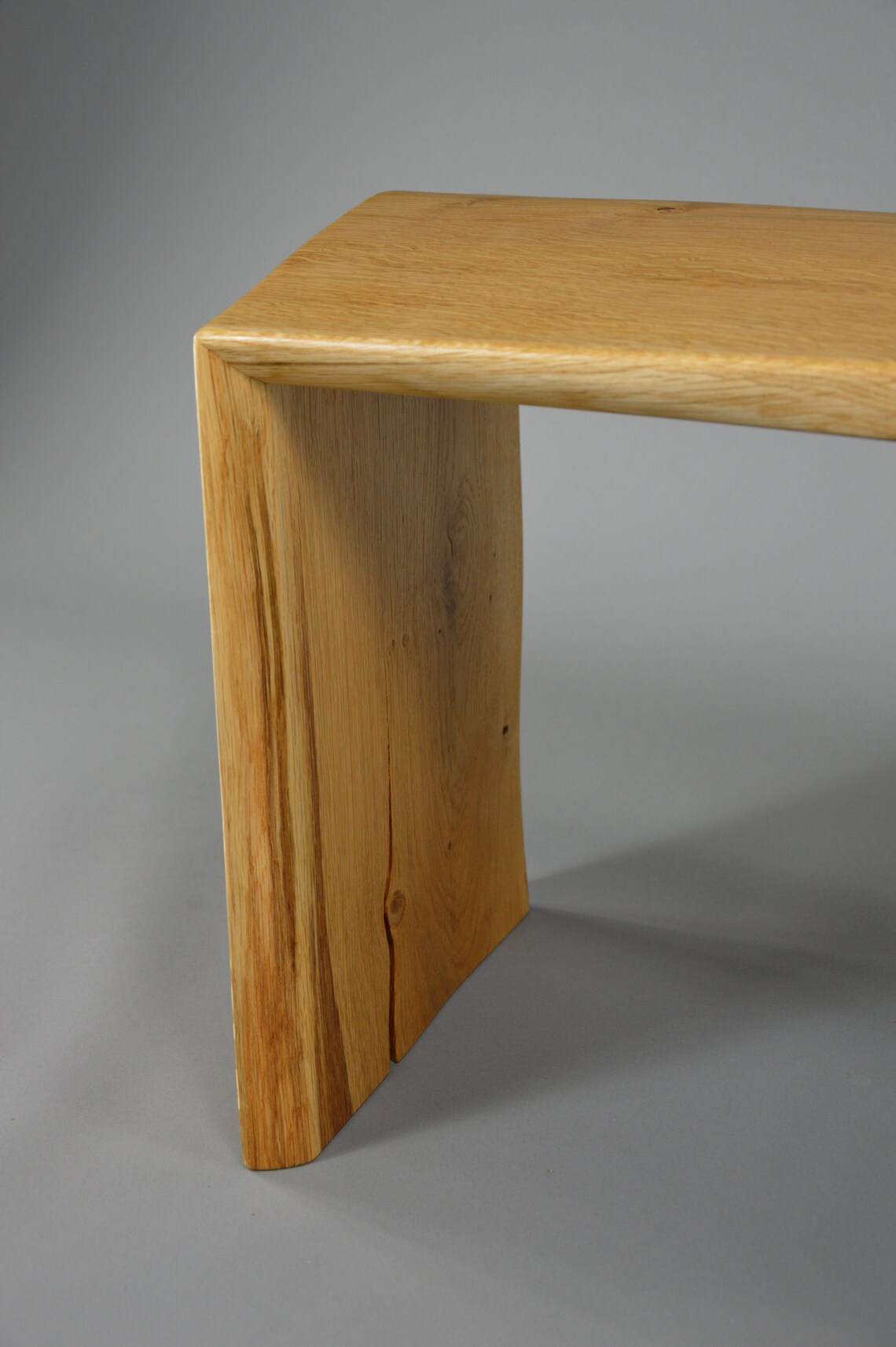 Convex Solid Oak Bench - Etsy