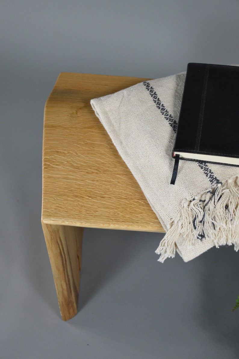 Convex Solid Oak Bench - Etsy