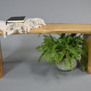 Convex Solid Oak Bench - Etsy