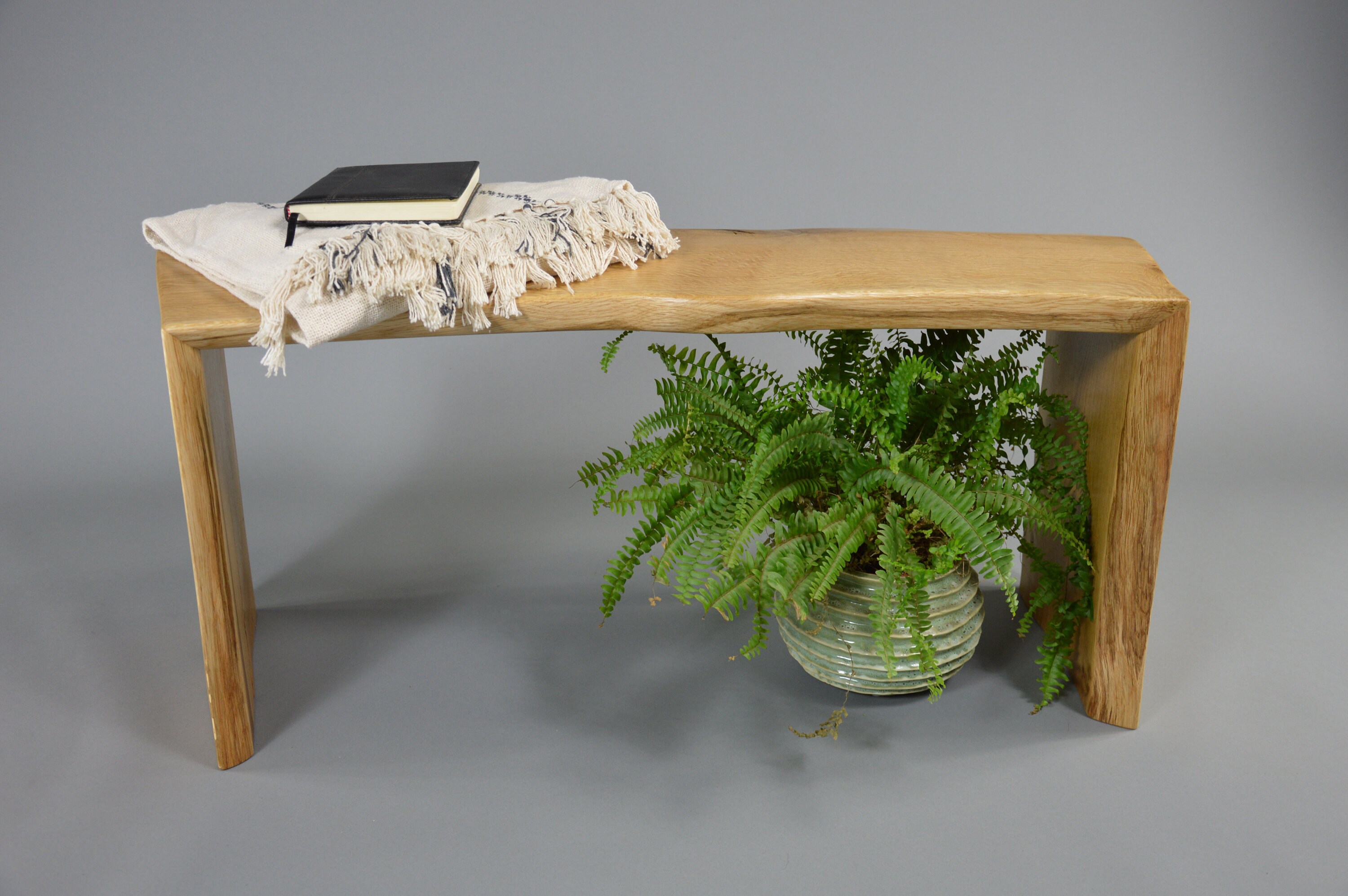 Convex Solid Oak Bench - Etsy